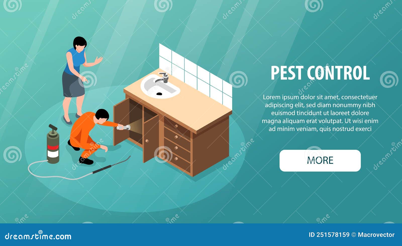 Pest Control Banner stock vector. Illustration of style - 251578159