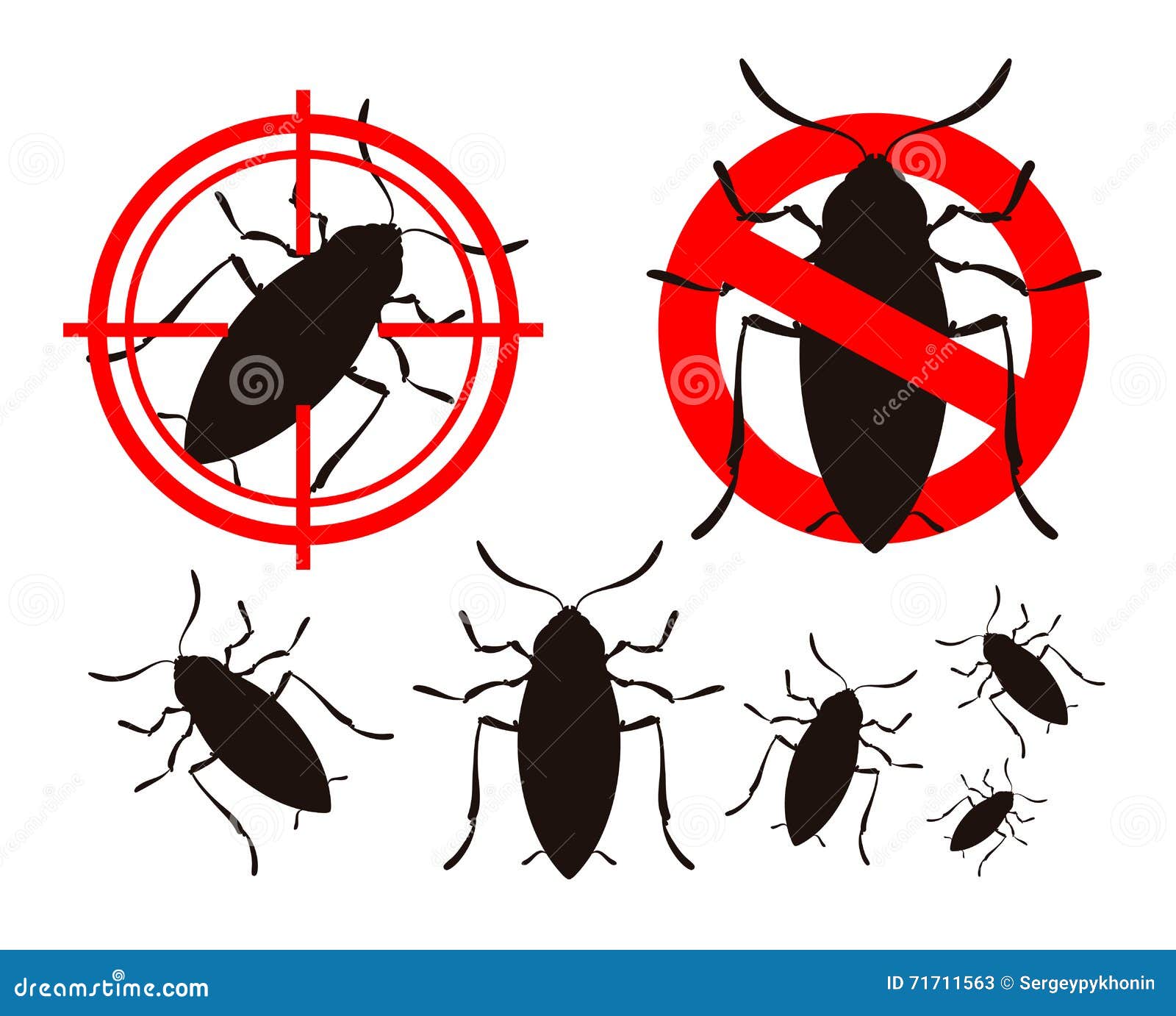 Pest Control or Cockroach Icon Set. Vector Illustration Stock Vector ...