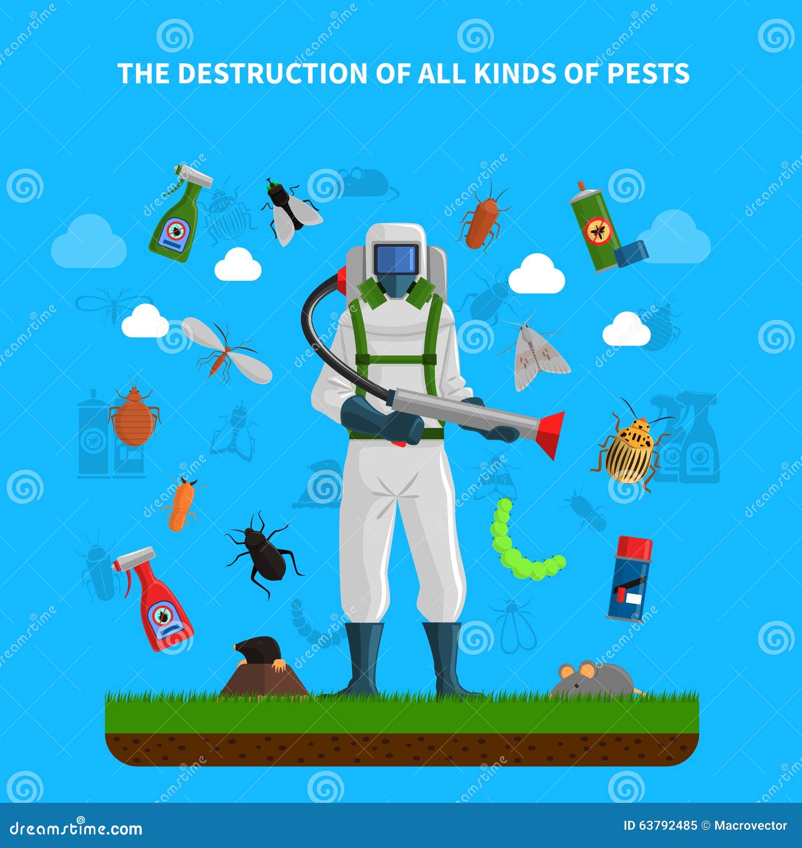 Pest Control Concept stock vector. Illustration of black - 63792485