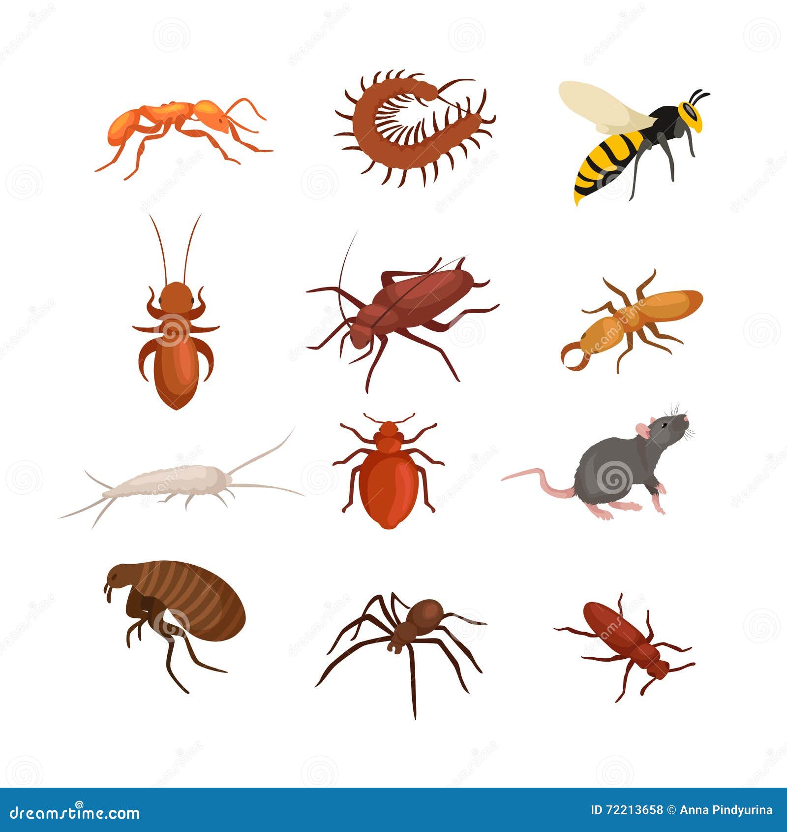 Pest Control Concept with Insects Exterminator Silhouette Flat Vector ...