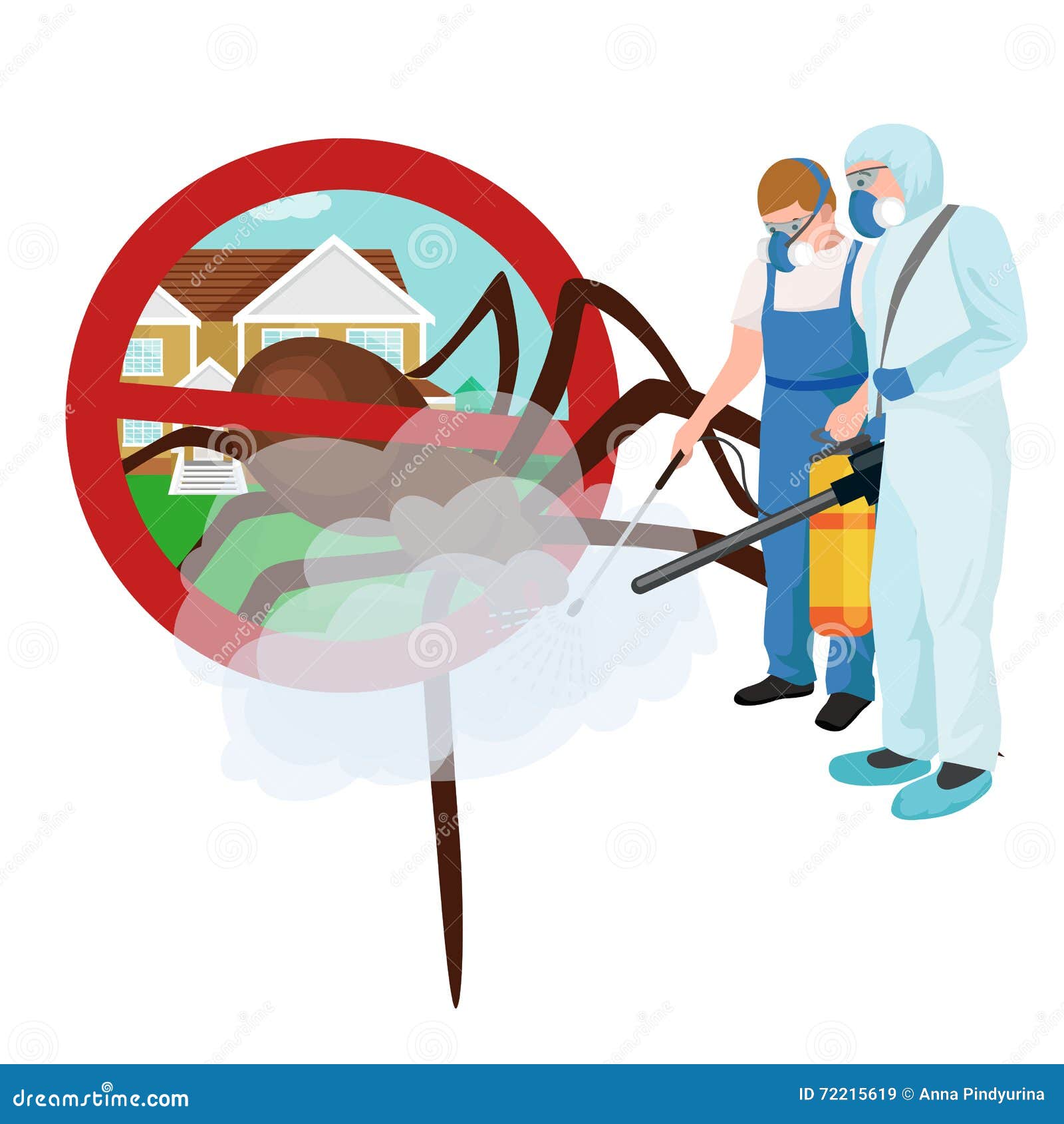 Pest Control Concept with Insects Exterminator Silhouette Flat Vector ...