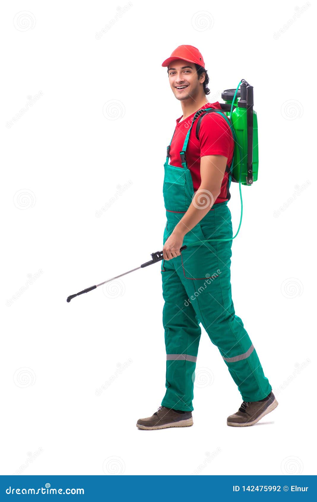 The Pest Control Contractor Isolated on White Background Stock Photo ...
