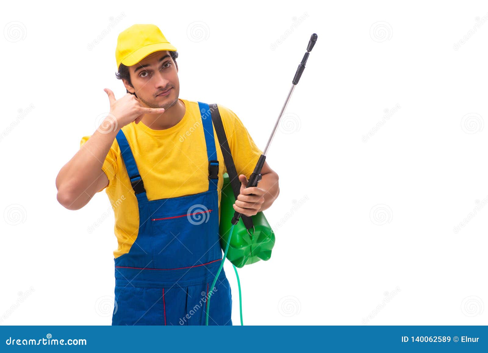 The Pest Control Contractor Isolated on White Background Stock Image ...