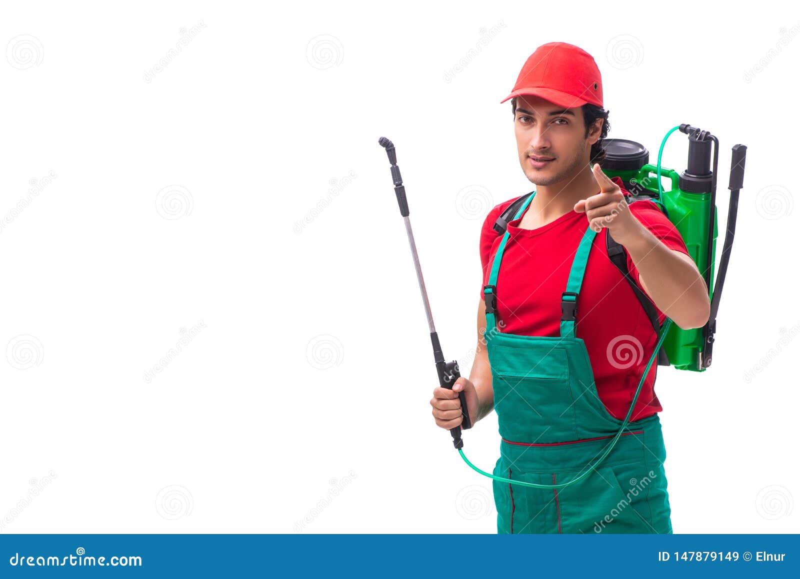 The Pest Control Contractor Isolated on White Background Stock Image ...