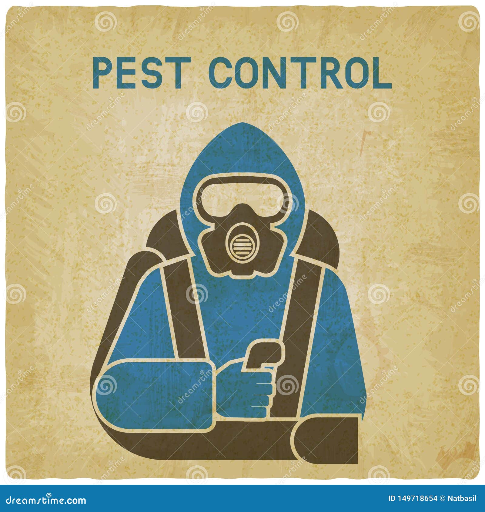 Pest Control Exterminator in Protective Suit Vintage Background Stock ...