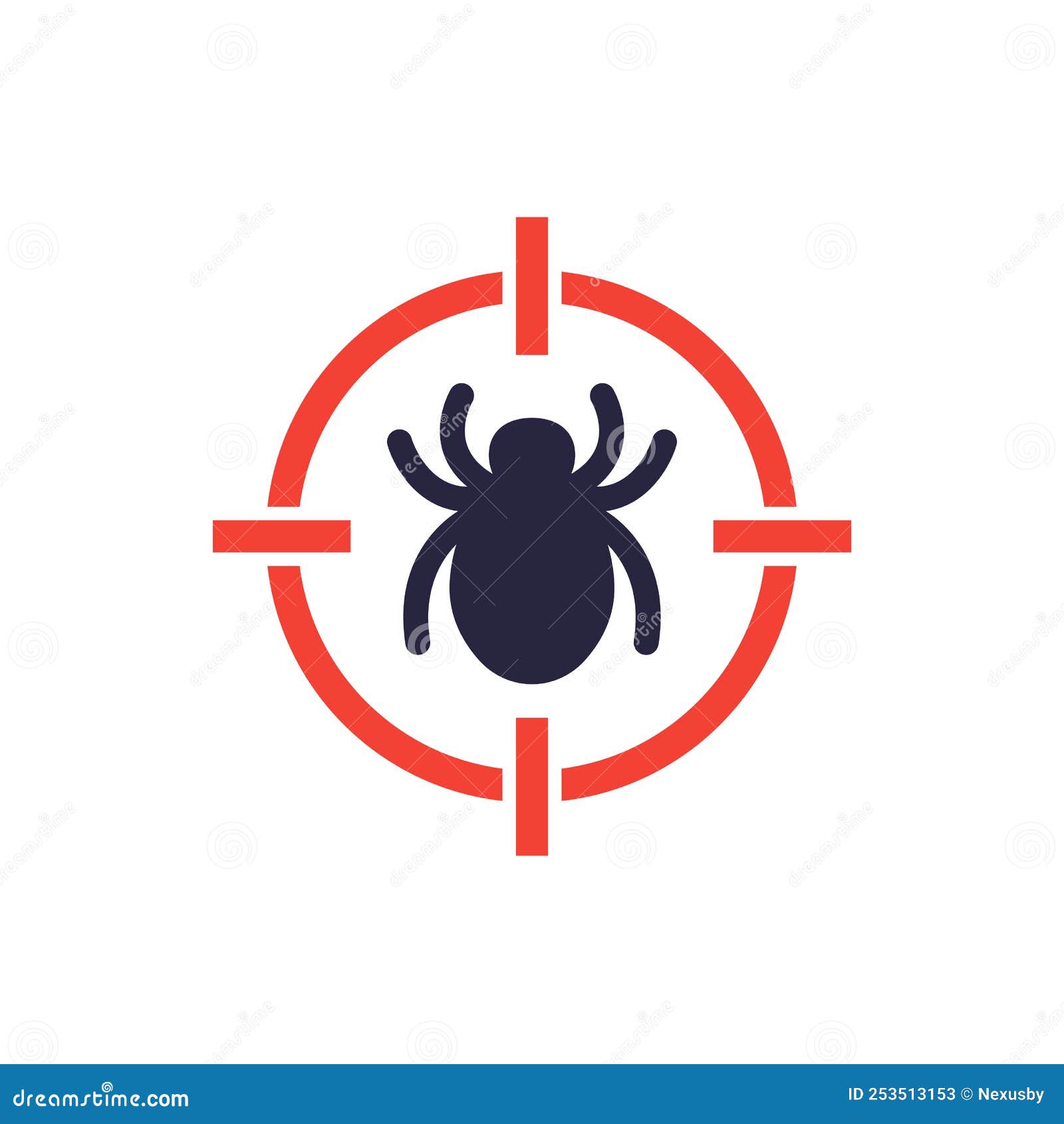 Flea In Target Line And Solid Icon, Pest Control Concept, Flea Warning ...