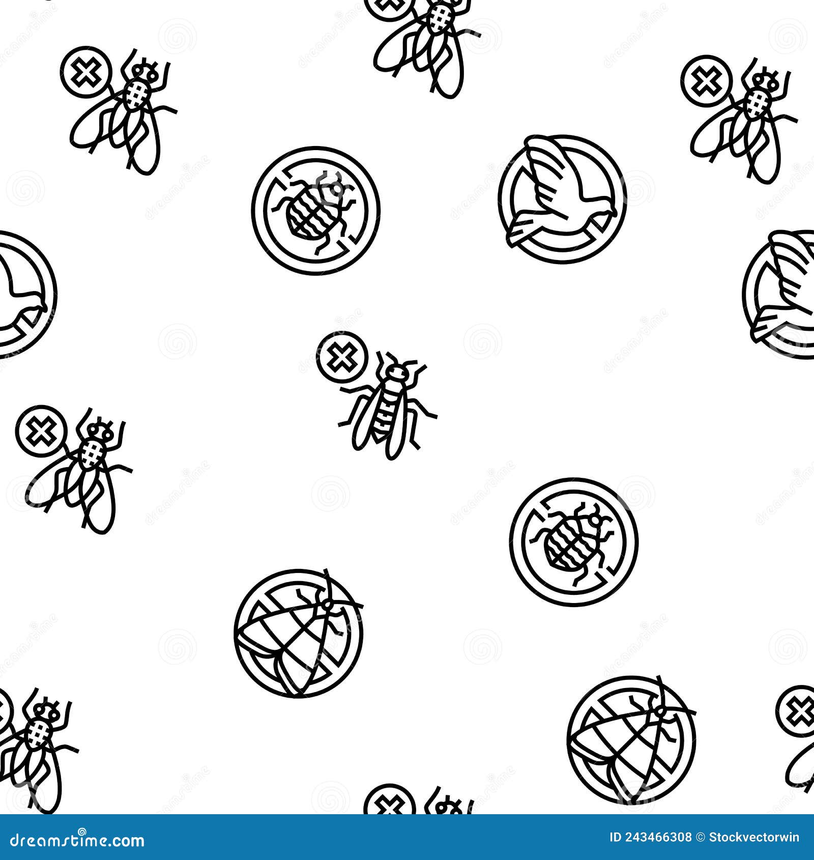 Pest Control Service Treatment Vector Seamless Pattern Stock ...