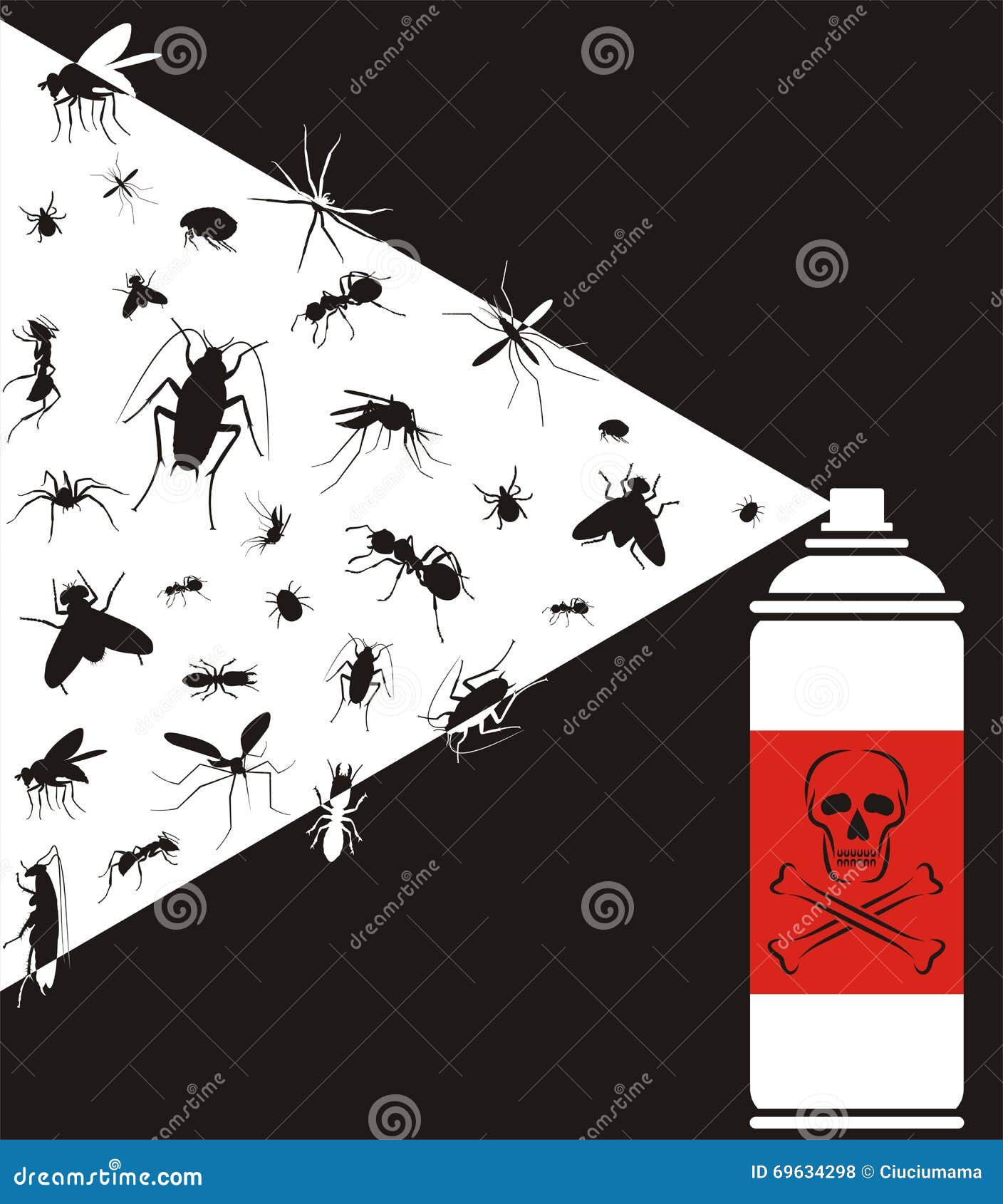 Pest control spray stock vector. Illustration of termite - 69634298