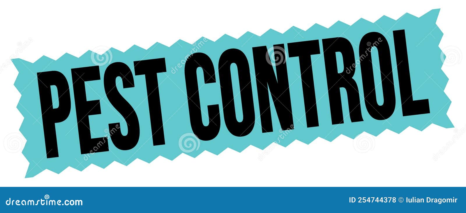 PEST CONTROL Text Written on Blue-black Zig-zag Stamp Stock ...
