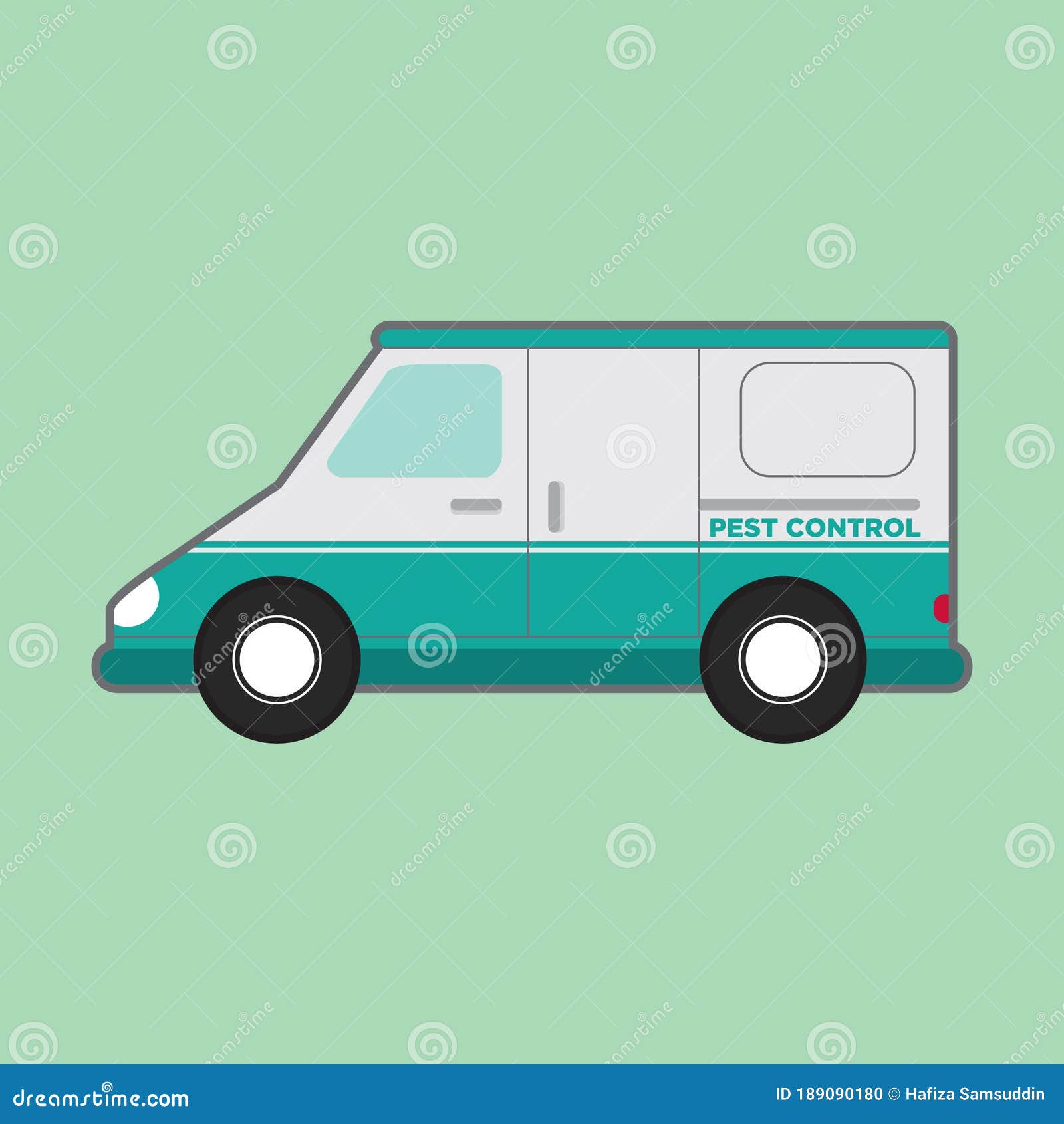 Pest Control Van. Vector Illustration Decorative Design Stock Vector ...