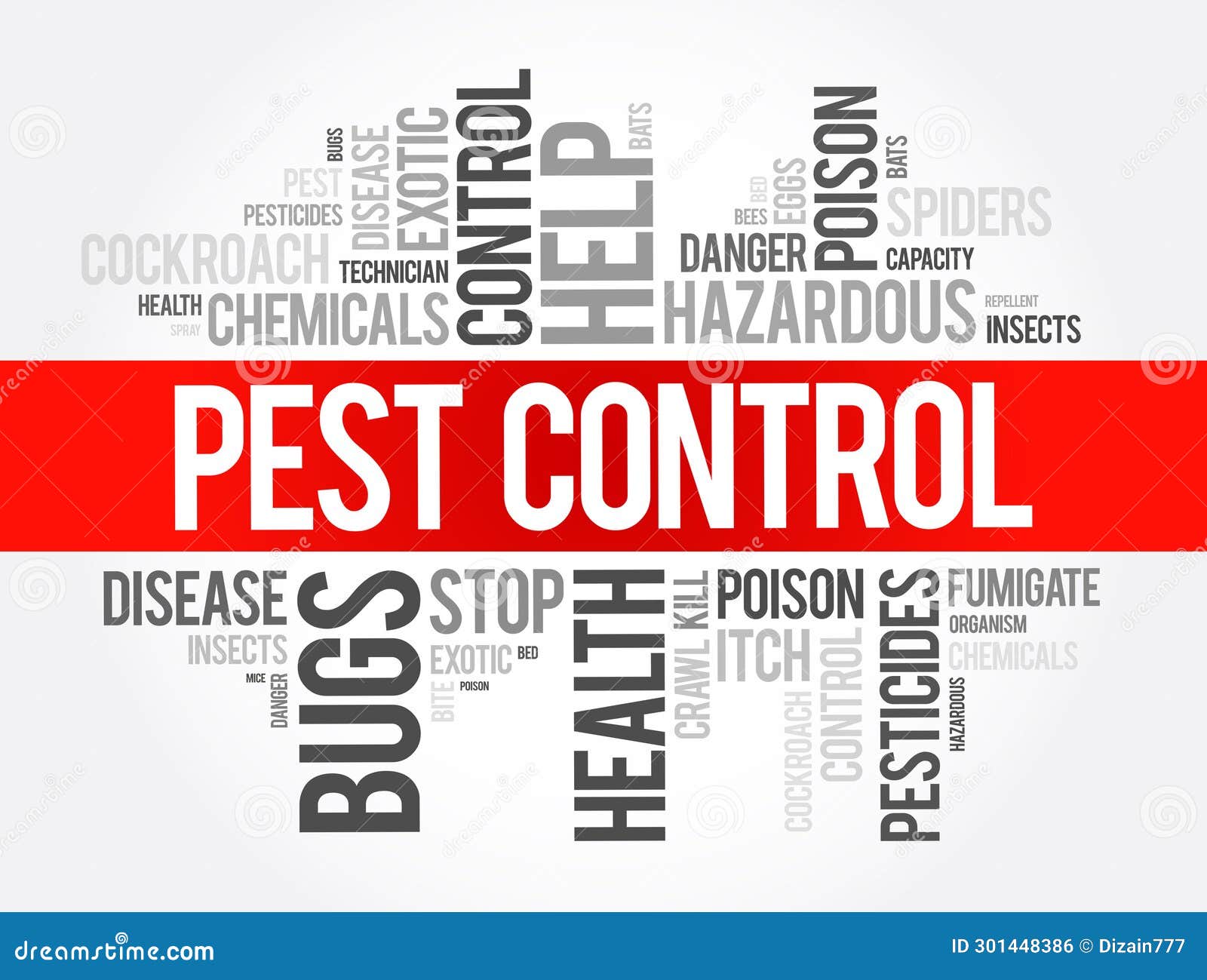 Pest Control Word Cloud Collage, Health Concept Background Stock ...