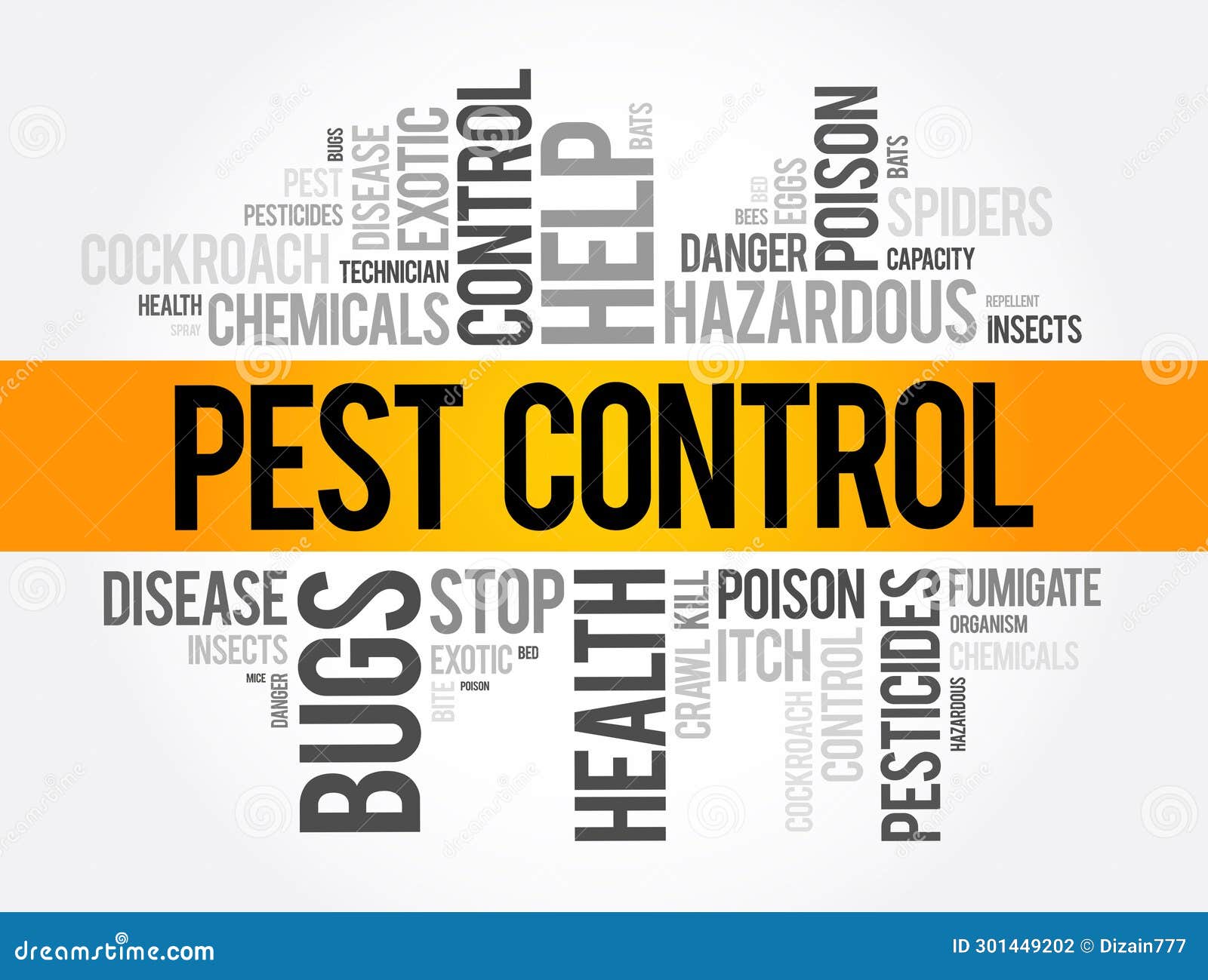 Pest Control Word Cloud Collage, Health Concept Background Stock ...
