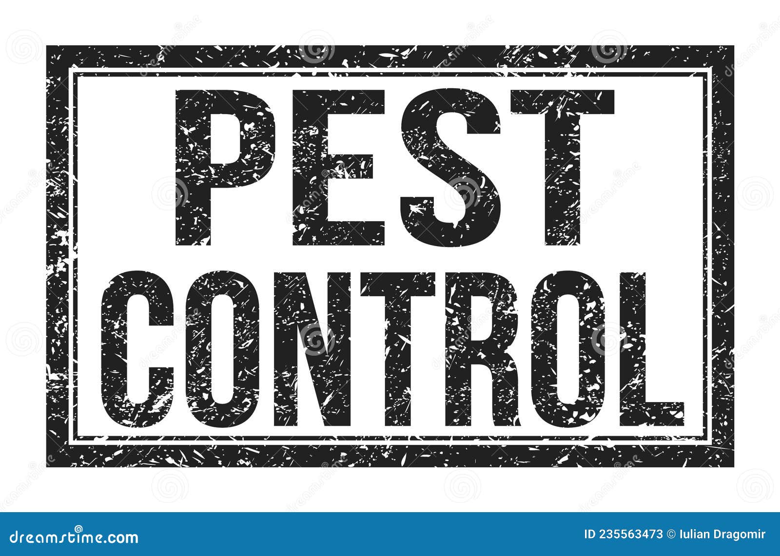 PEST CONTROL, Words on Black Rectangle Stamp Sign Stock Illustration ...