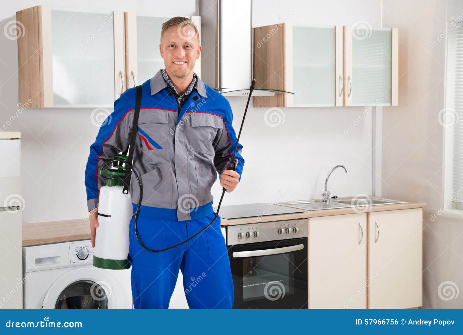Pest Control Worker with Insecticide Sprayer Stock Photo - Image of ...