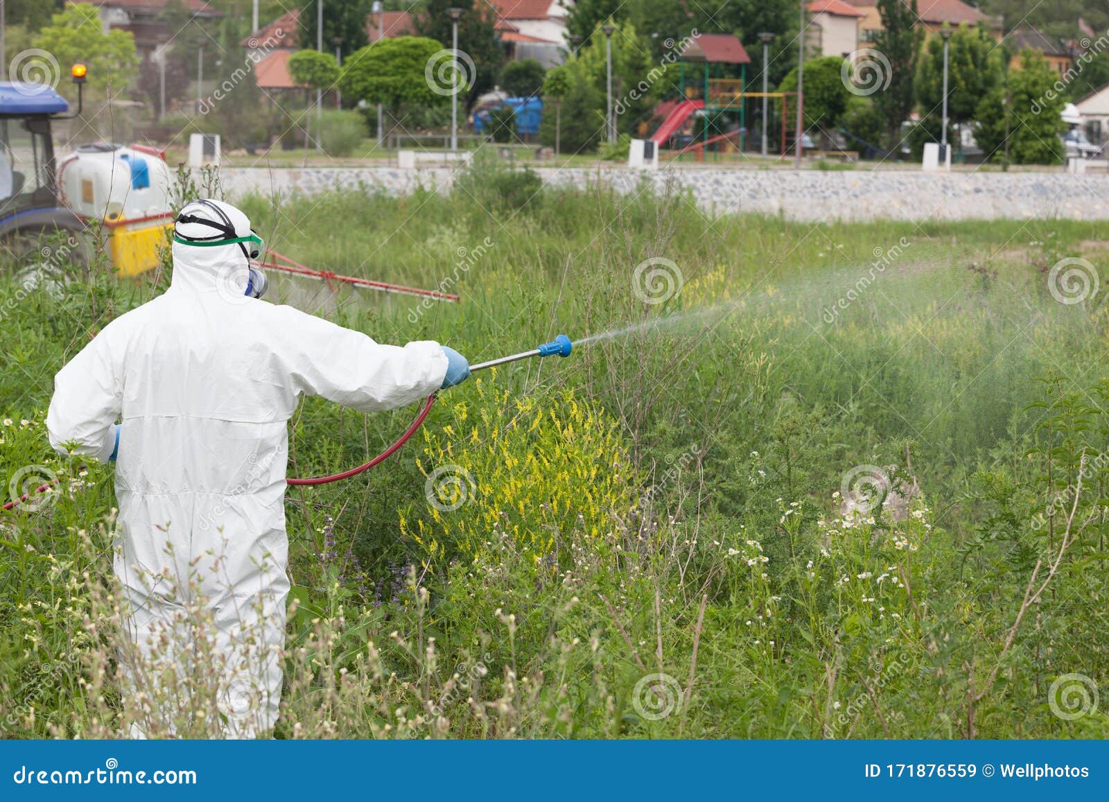 Pest Control Worker Spraying Insecticide Stock Image - Image of spray ...