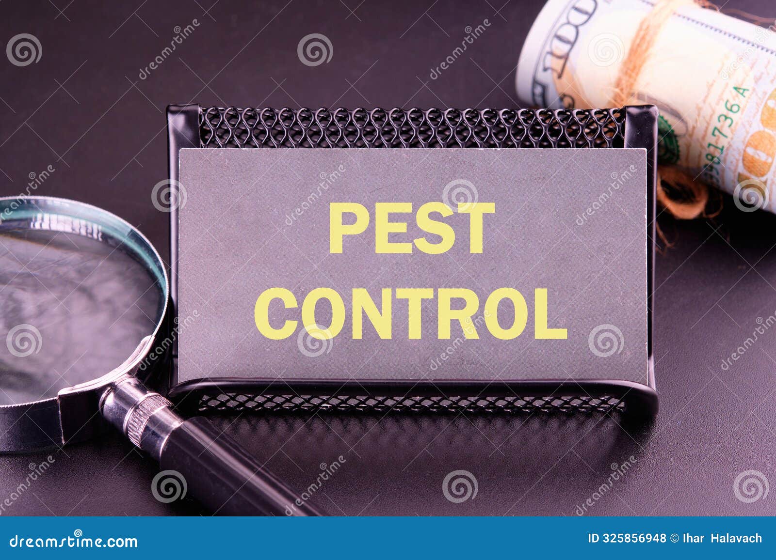 Pest Control Written on the Business Card Stock Photo - Image of pest ...