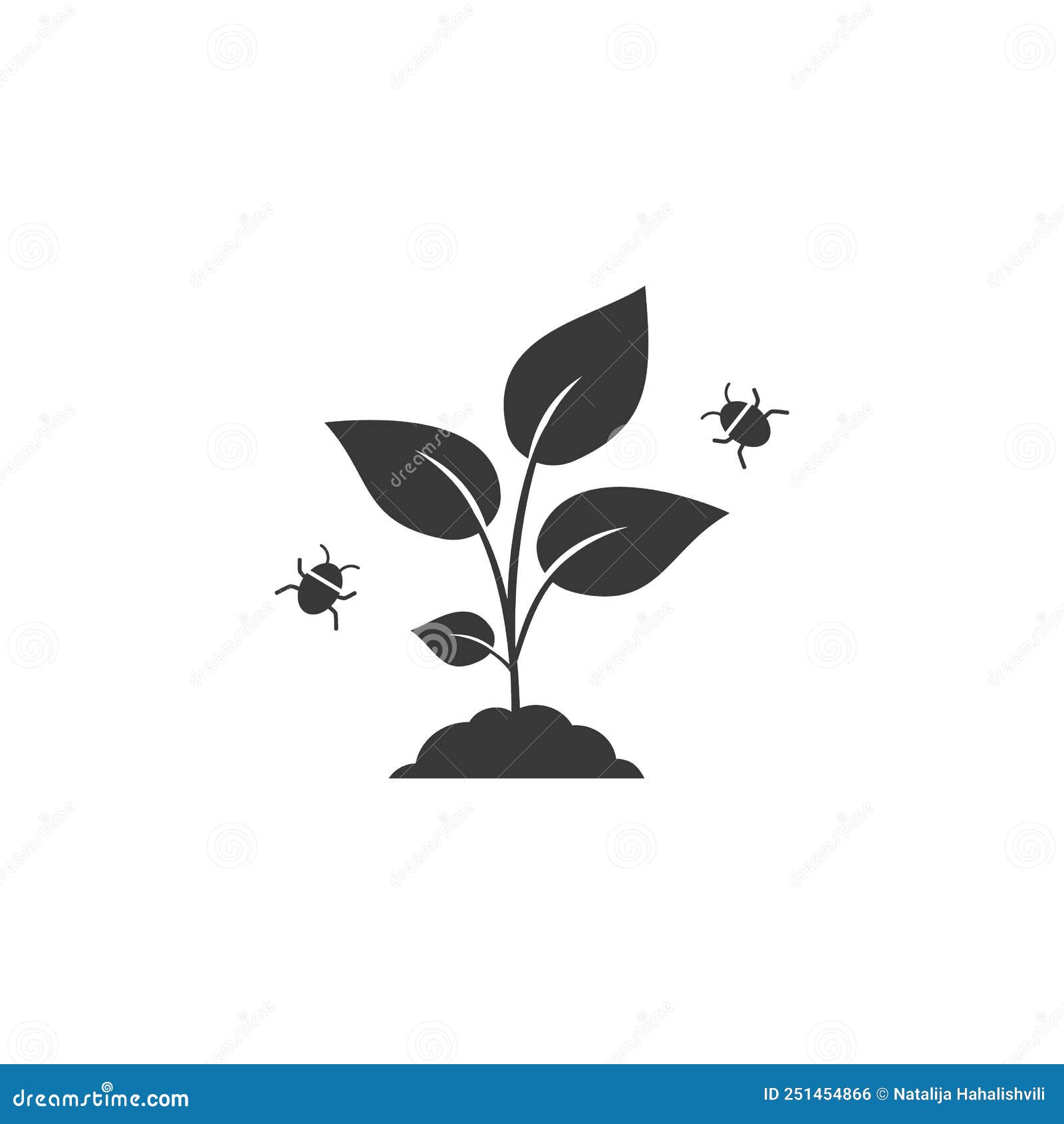 Pest Plant Icon, Damage Crop for Aphid Attack, Harmful Insect, Tick or ...