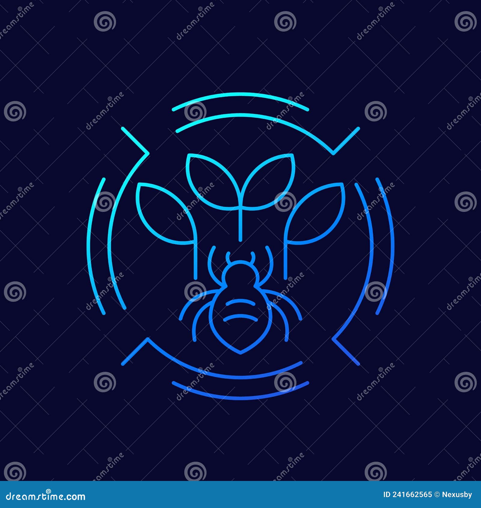 Pest and Plant Line Vector Icon Stock Vector - Illustration of insect ...