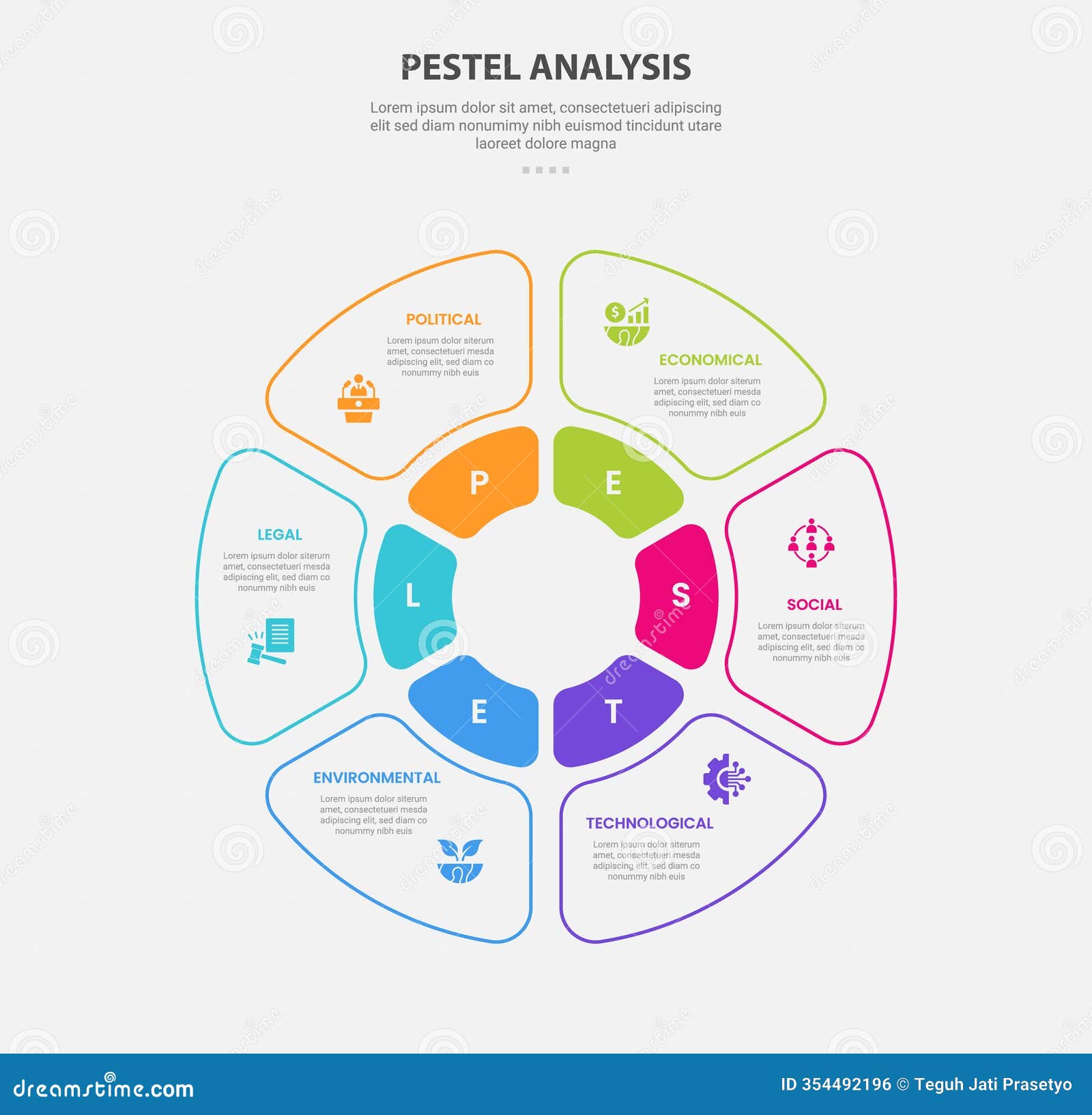 Cycle Base Infographic Outline Style With 6 Point Template With Round ...