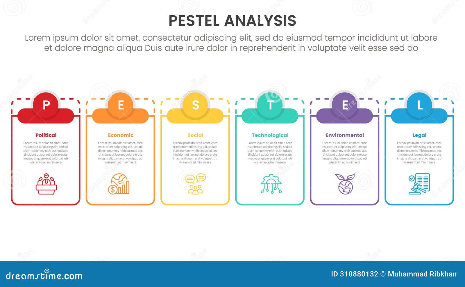 Pestel Business Analysis Tool Framework Infographic with Big Outline ...