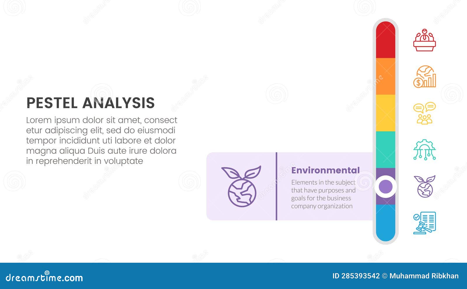 Pestel Business Analysis Tool Framework Infographic With Big Circle On ...