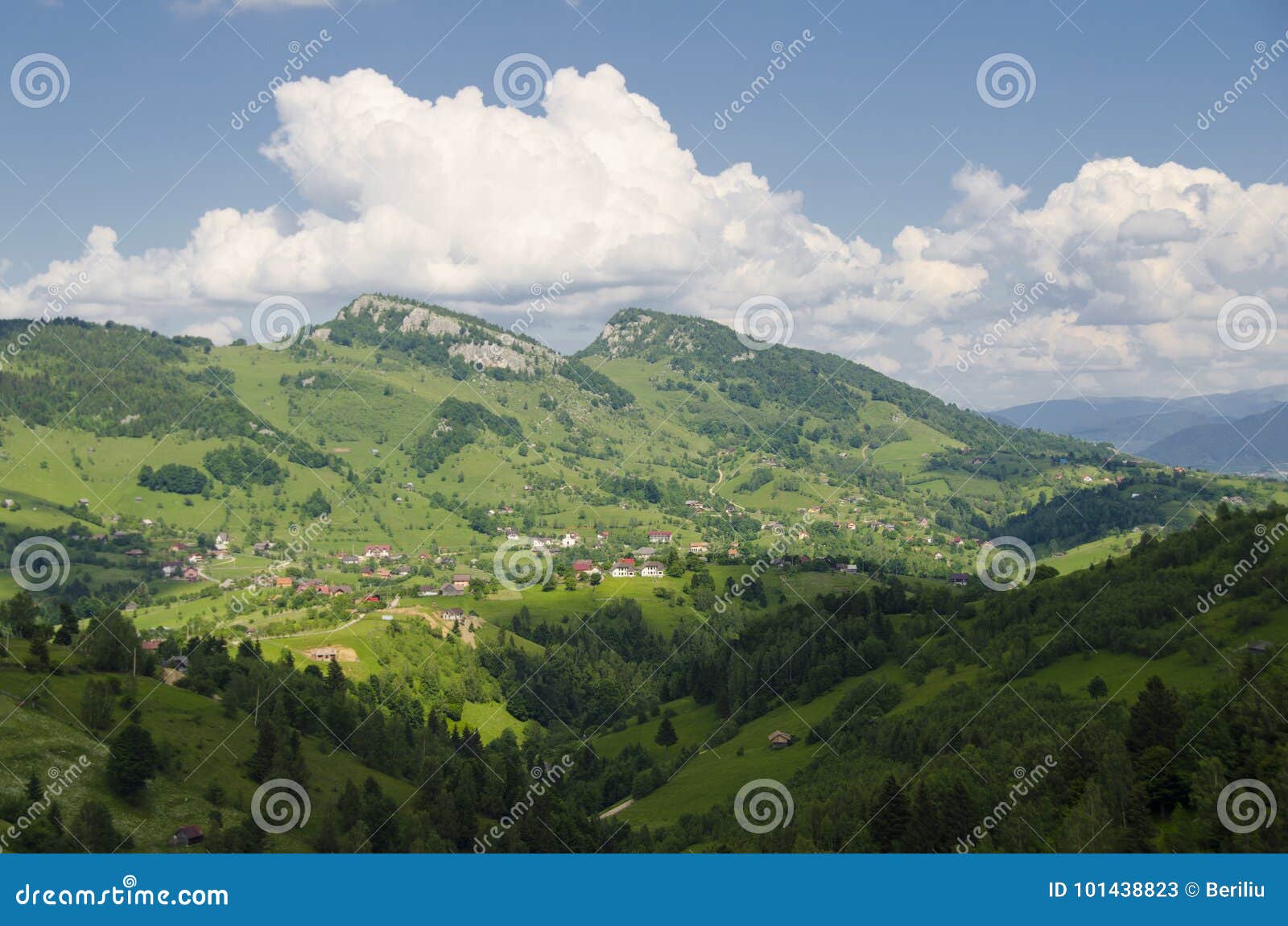Pestera village stock image. Image of tree, romania - 101438823