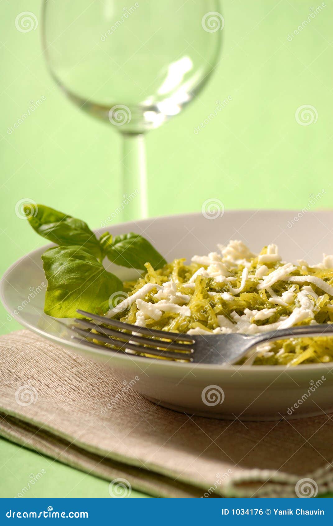 Pesto meal stock photo. Image of spaghetti, pesto, vegetarian - 1034176