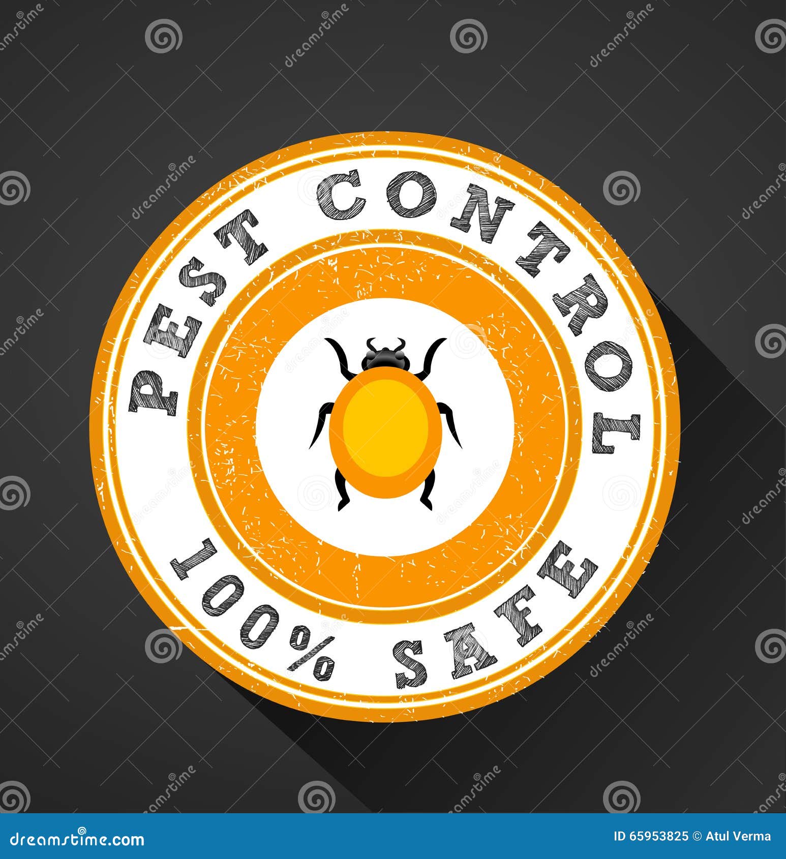 Pests Icon, Pest Control 100 Safe Graphic Flat Design Badge Stock ...