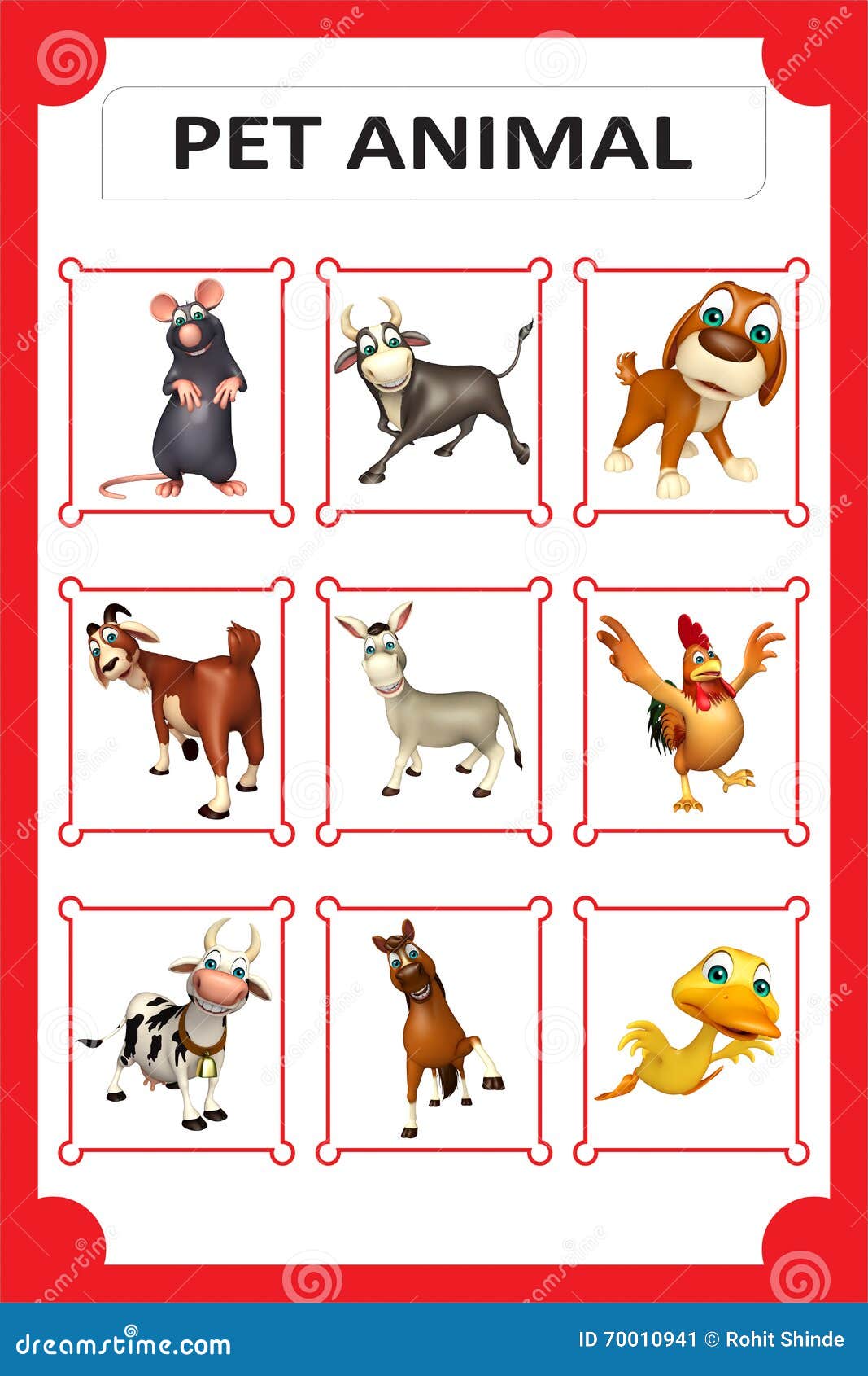 Pet animal chart stock illustration. Illustration of village - 70010941