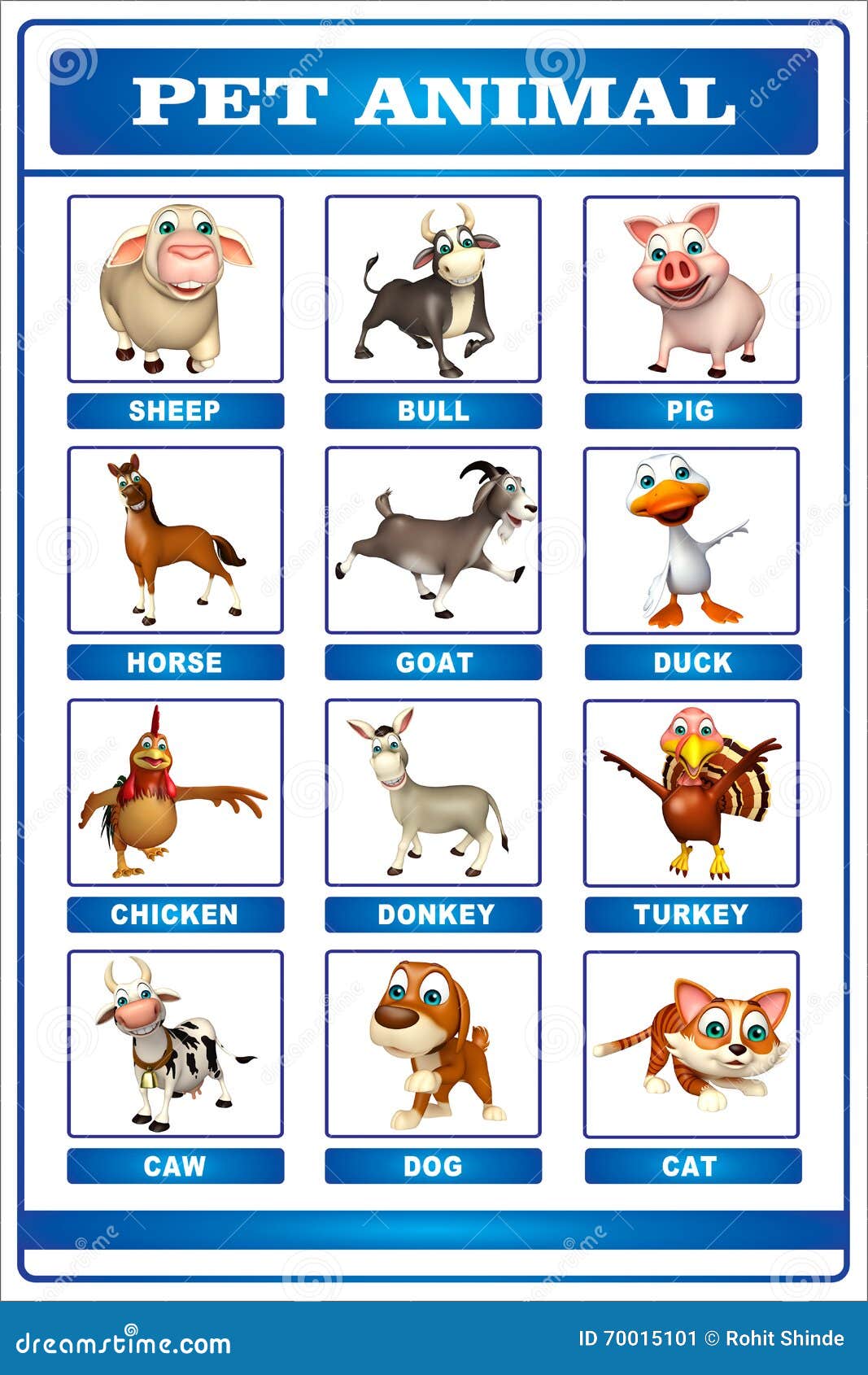 Pet animal chart stock illustration. Illustration of duck - 70015101