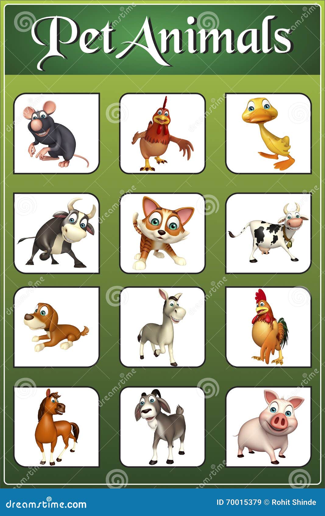 Pet animal chart stock illustration. Illustration of education - 70015379
