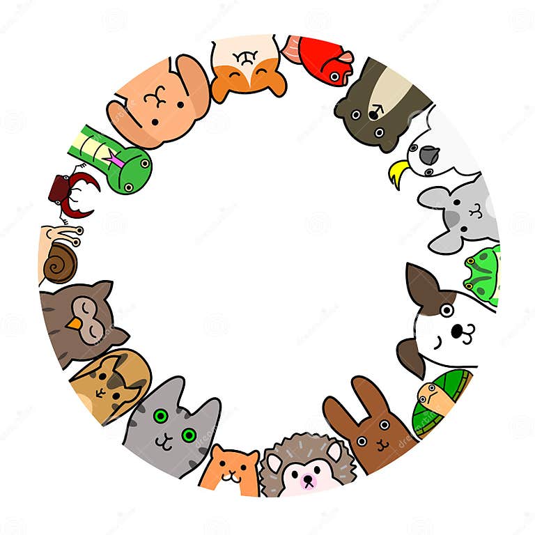 Pet animals in circle stock vector. Illustration of chinchillas - 56760646