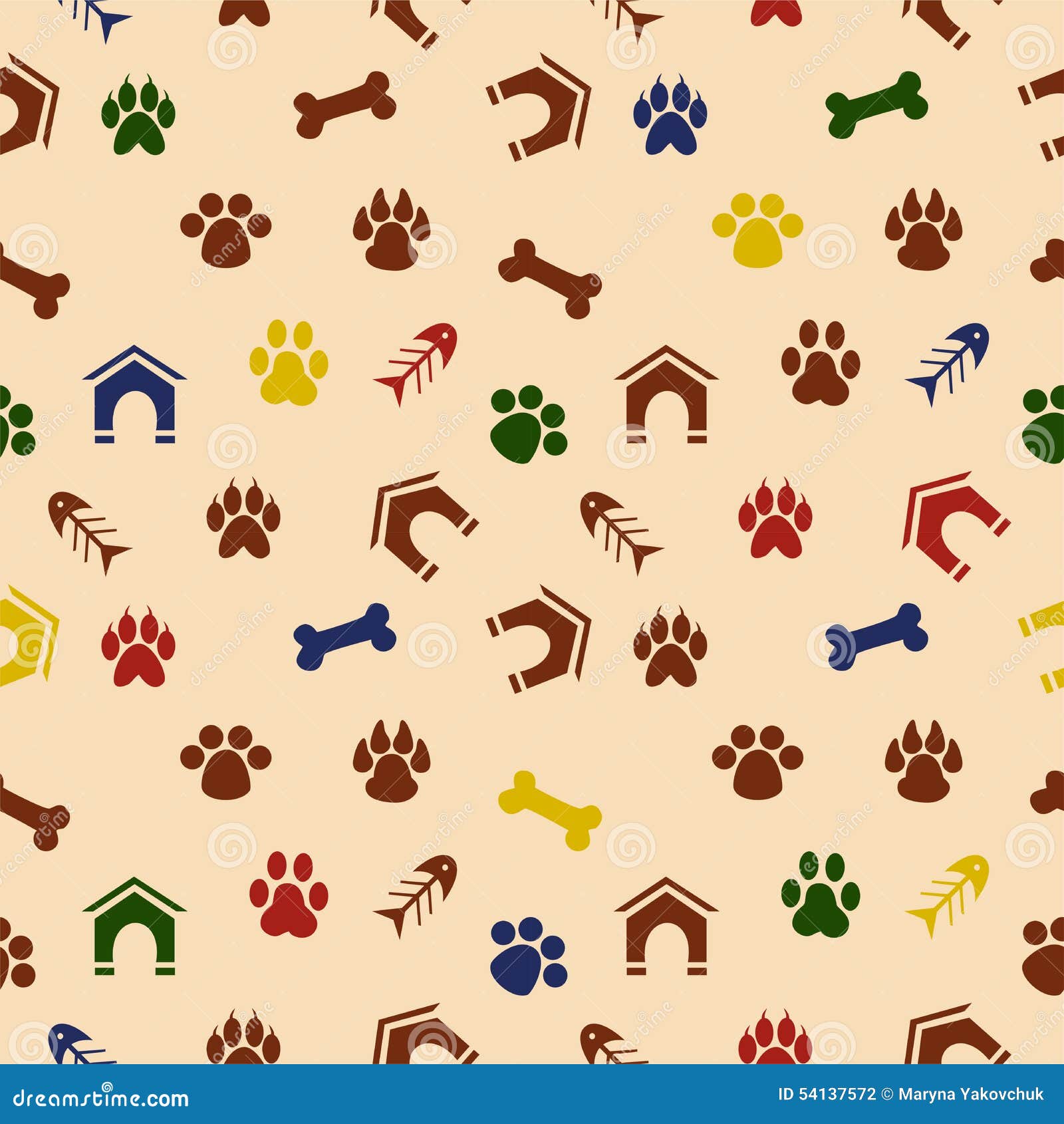 Pet background stock vector. Illustration of track, footprint - 54137572