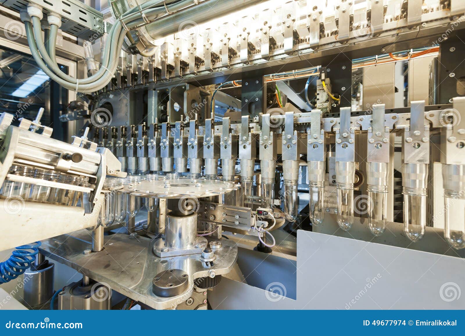 PET Bottle Preforms Before Blow Molding, Filling And Labeling Process ...