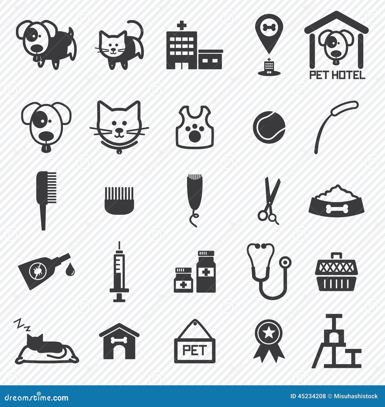 Pet Care icons set. illustration Pet Care icons set. illustration