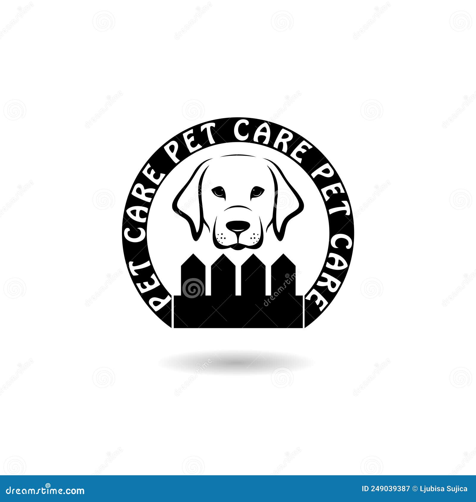Pet care logo with shadow stock vector. Illustration of doctor - 249039387