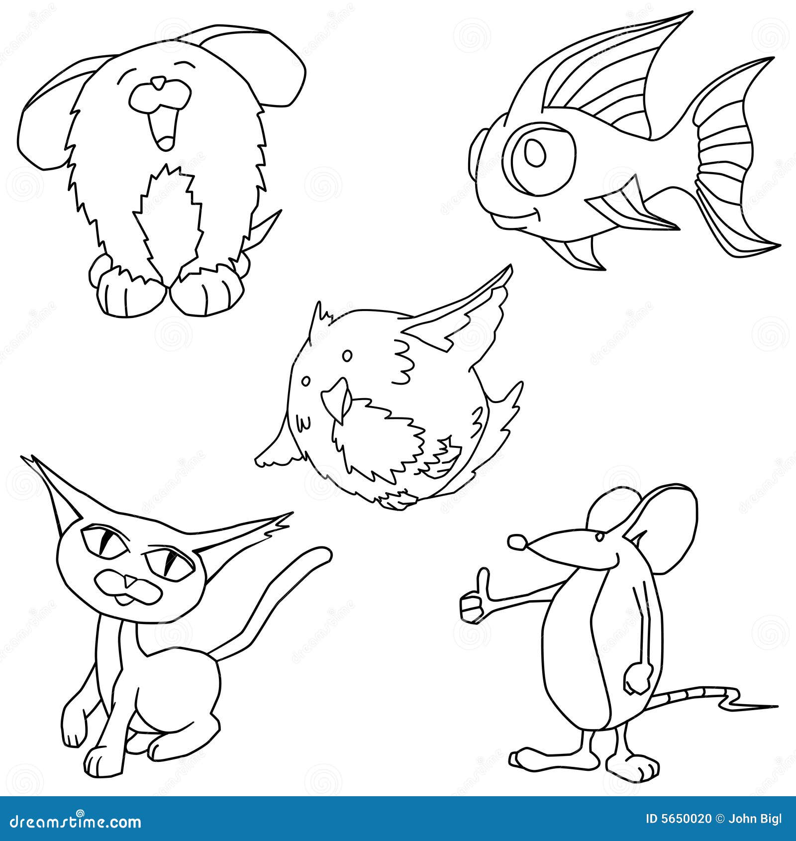 Pet cartoon line art stock vector. Illustration of bird - 5650020