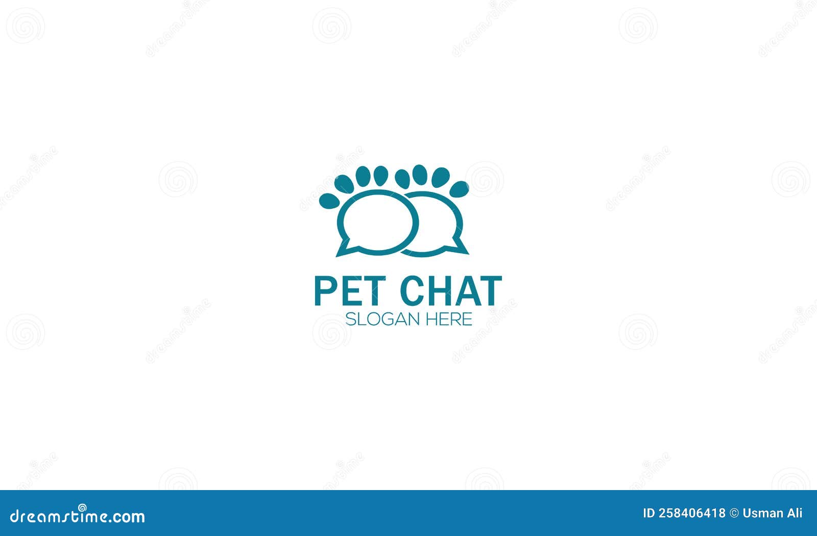 Pet Chat Logo Design Vector, Minimal Pet Talk Logo Design Stock Vector - Illustration of space ...