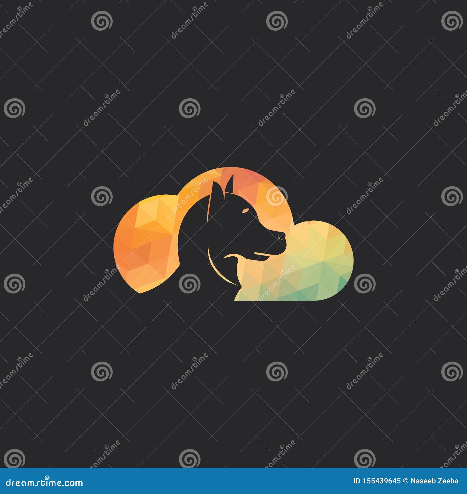 Abstract Cloud with Dog Vector Logo Design. Stock Vector - Illustration ...
