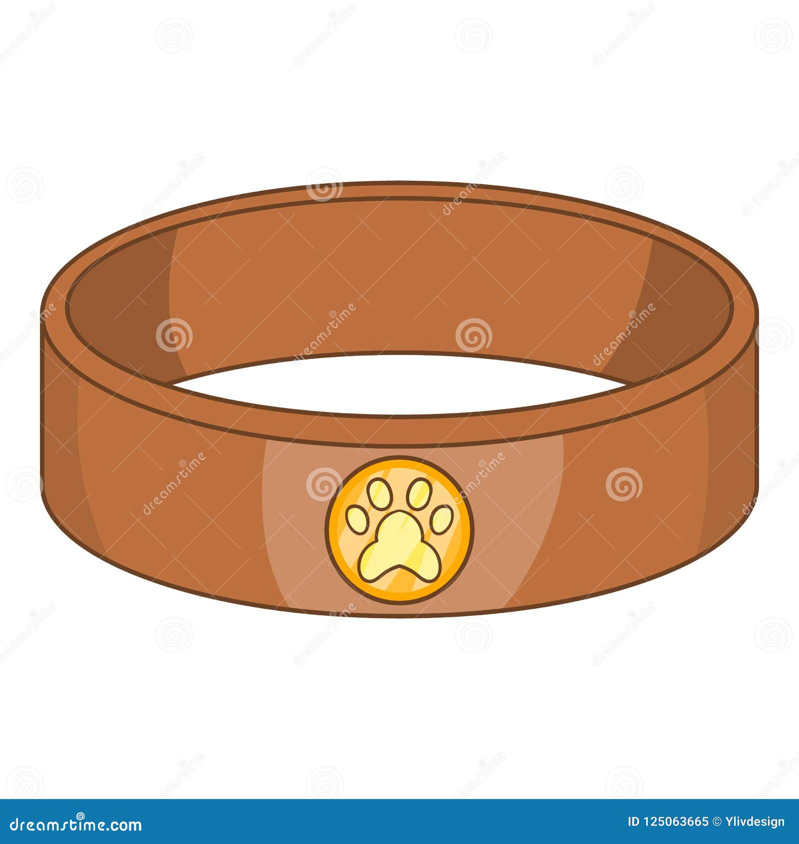 Pet Collar Icon, Cartoon Style Stock Illustration - Illustration of ...