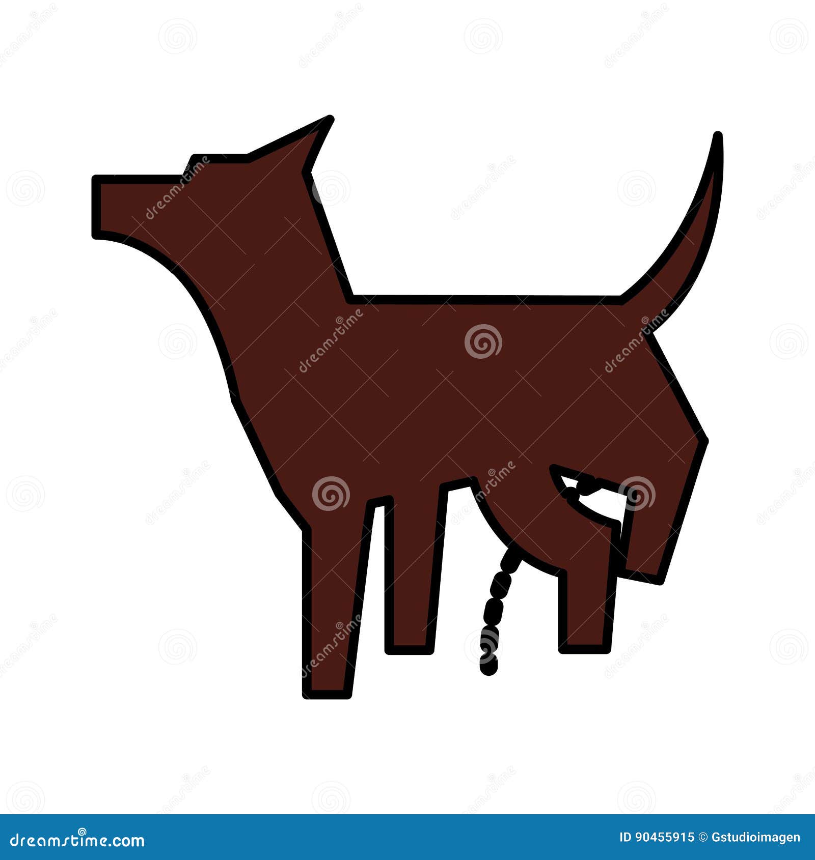 Pet Dog Peeing Mascot Silhouette Stock Vector - Illustration of lovely ...
