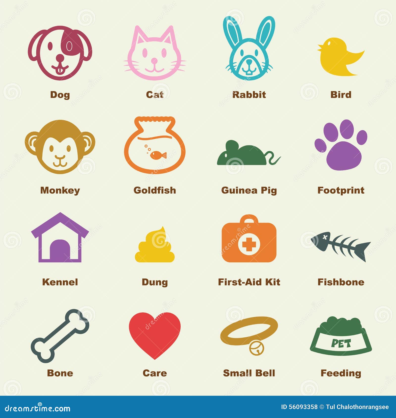 Pet elements stock vector. Illustration of food, collar - 56093358