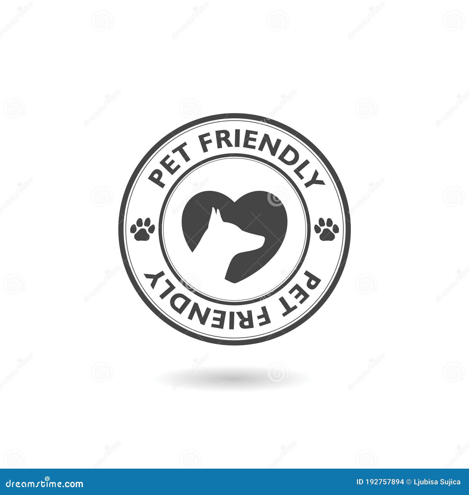 Pet Friendly Area Sign with Shadow Stock Vector - Illustration of ...