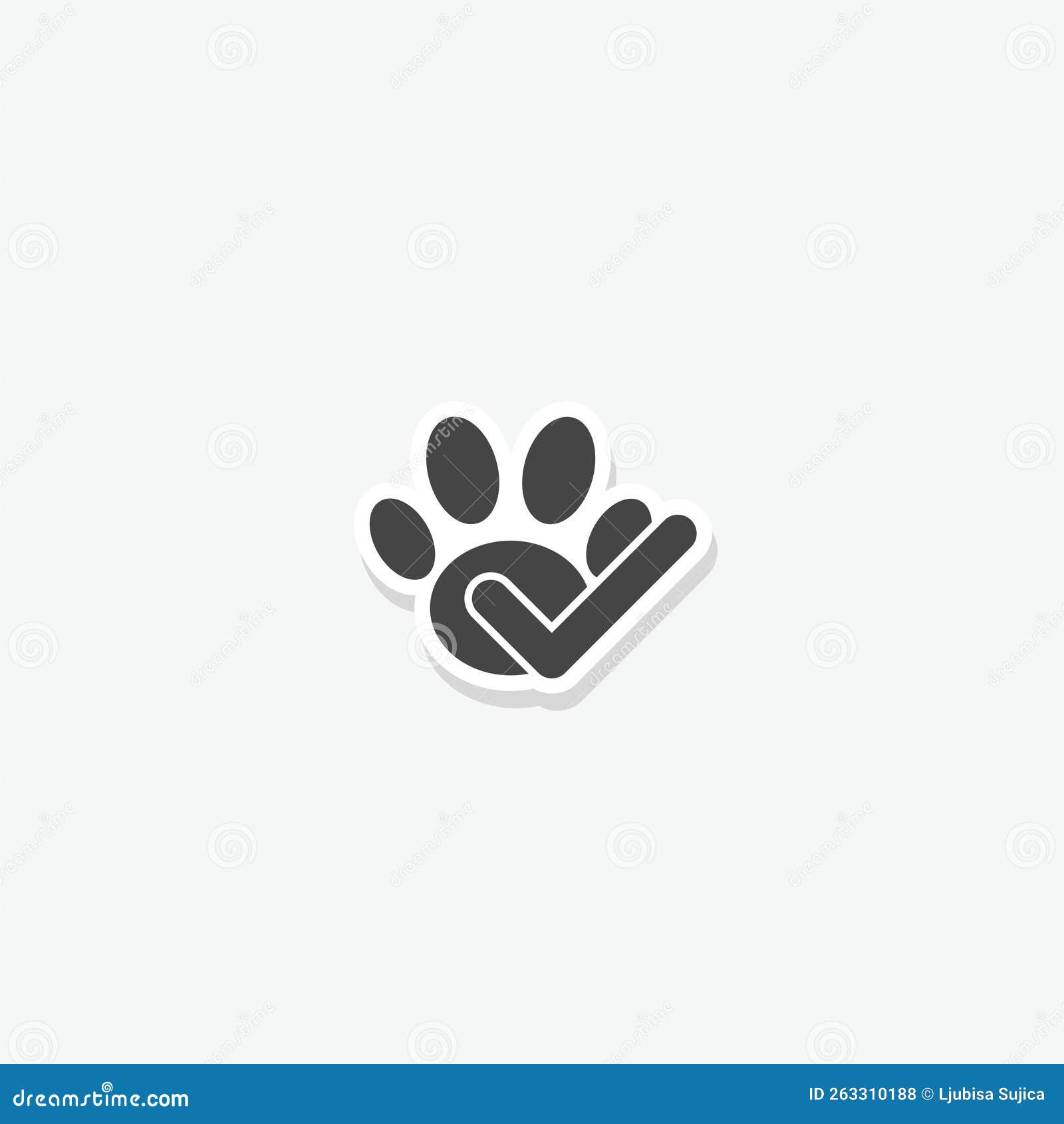 Pet Friendly Check Icon Sticker Stock Vector - Illustration of coupon ...