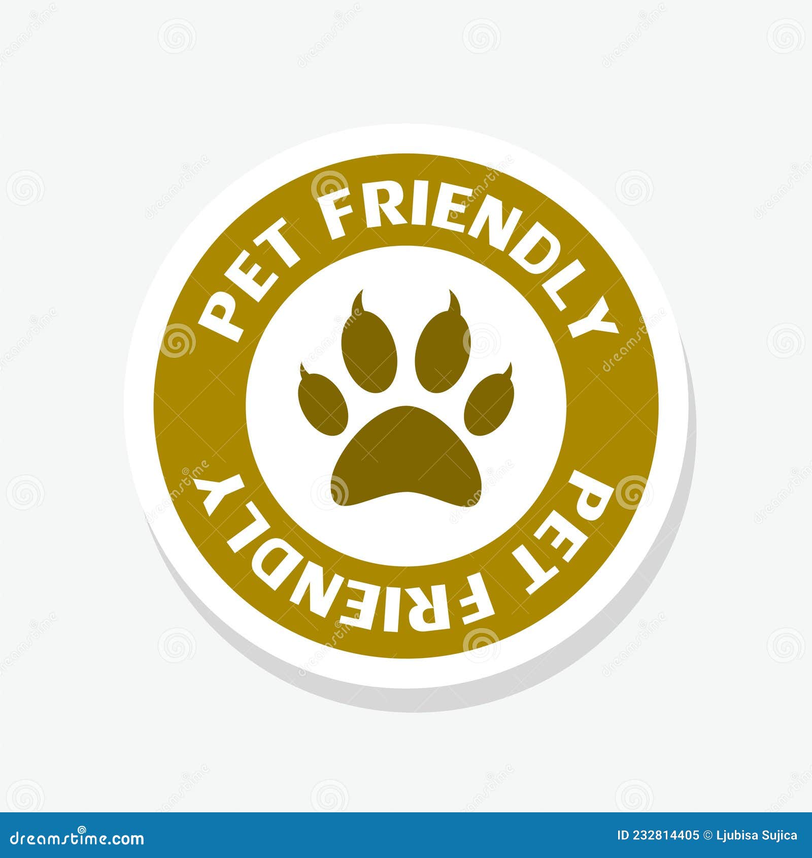 Pet Friendly a Graphic Sticker Icon Stock Vector - Illustration of ...