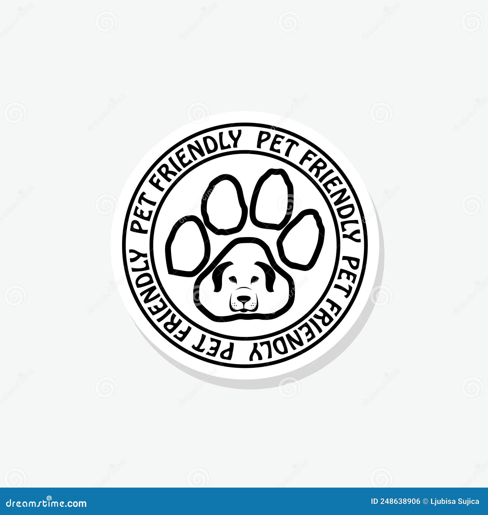 Pet Friendly Icon Sticker Sign for Mobile Concept and Web Design Stock ...
