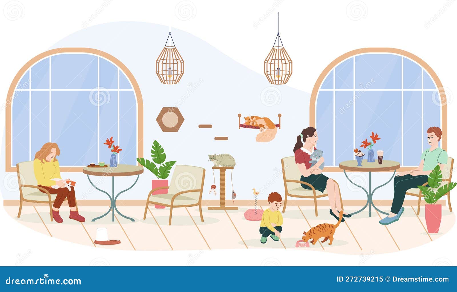 Pet Friendly Interior Composition Stock Vector - Illustration of ...