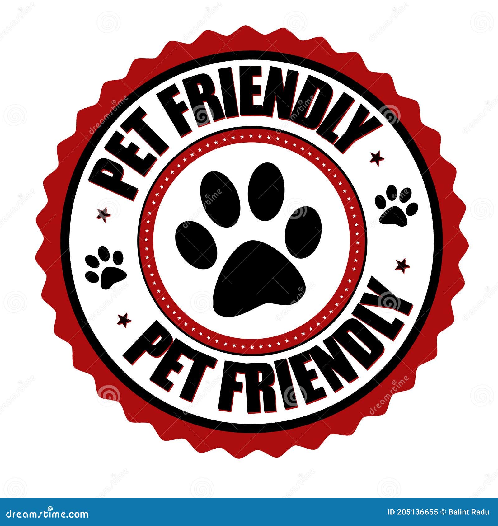 Pet Friendly Label or Sticker Stock Vector - Illustration of print ...