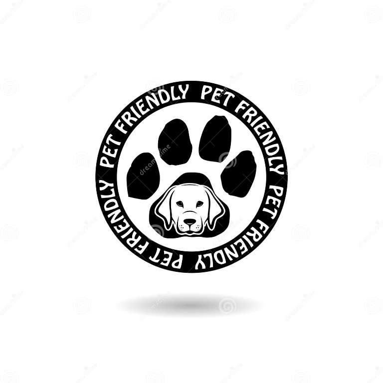 Pet Friendly Logo Icon with Shadow Stock Vector - Illustration of bone ...