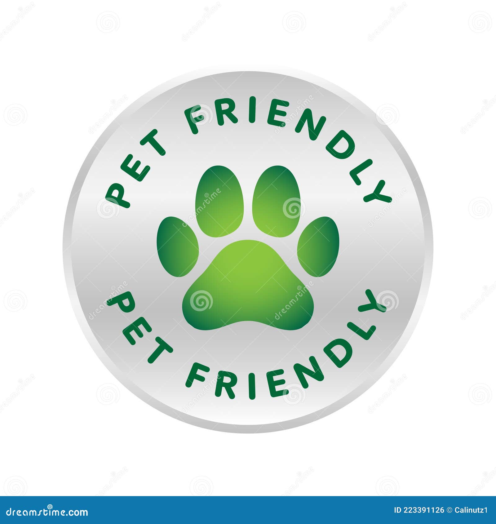 Pet Friendly Round Vector Icon Badge Logo Stock Vector - Illustration ...